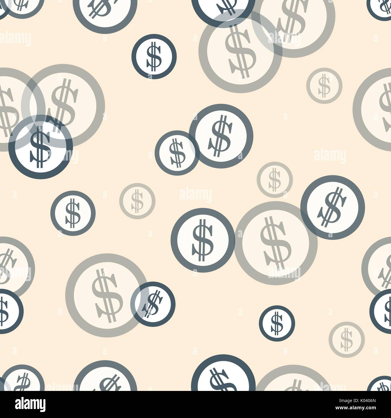 Seamless pattern with dollar coins. Business and finance theme. Design ...