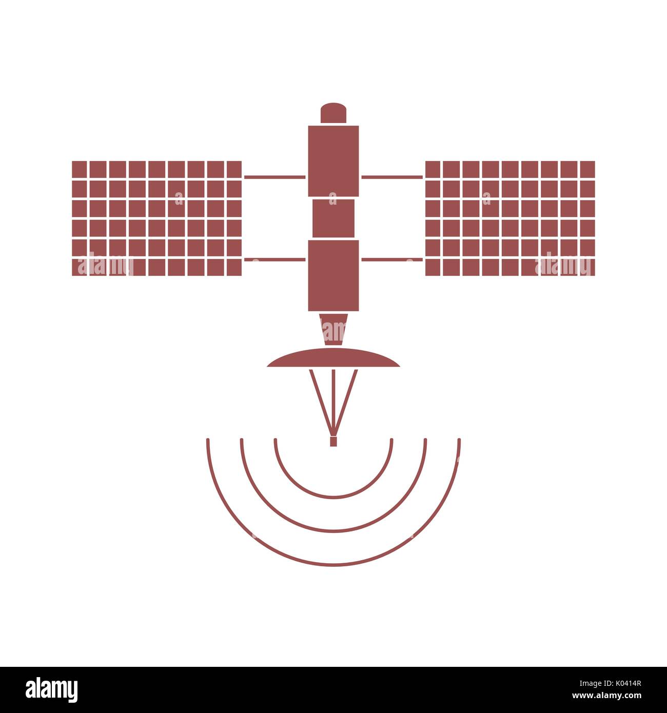 Stylized vector icon of space satellite. Design for banner, poster or ...