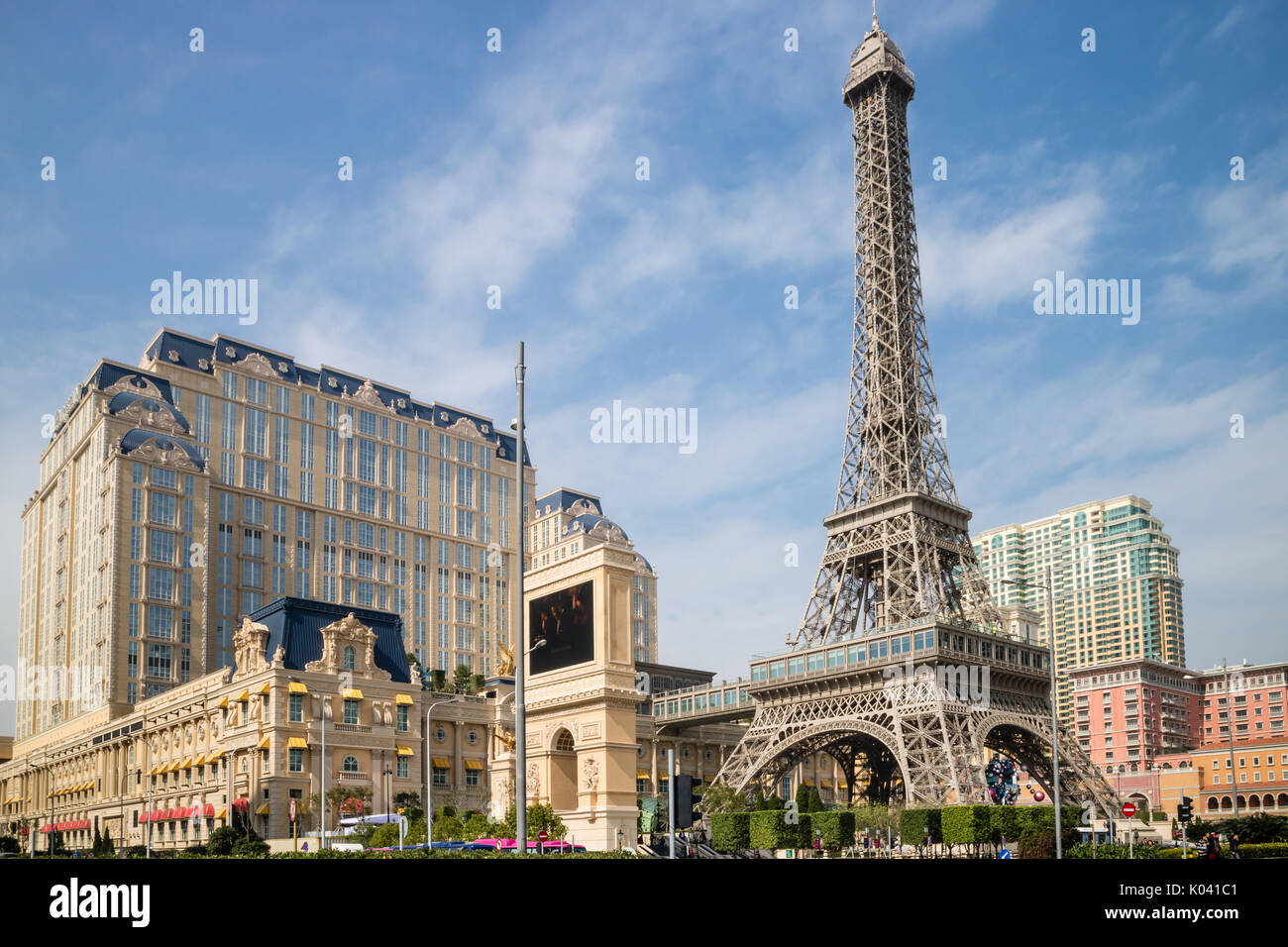 Cityscape of Macau city and its skyline of old and new architecture ...