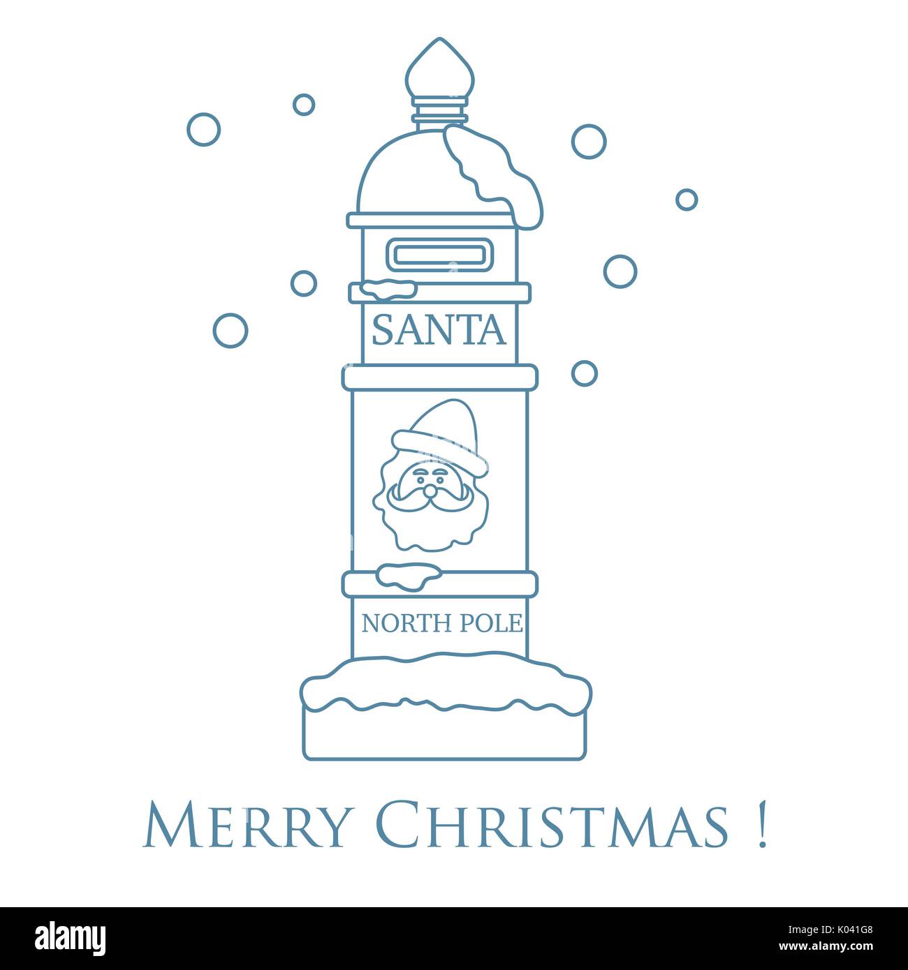 Santa’s mailbox and snow. Winter theme. Letter for santa claus merry ...