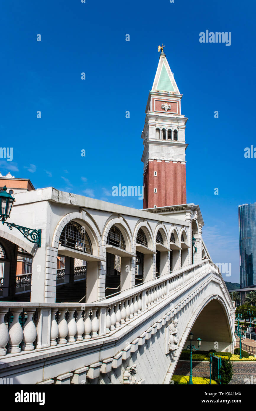 Cityscape of Macau city and its skyline of old and new architecture ...