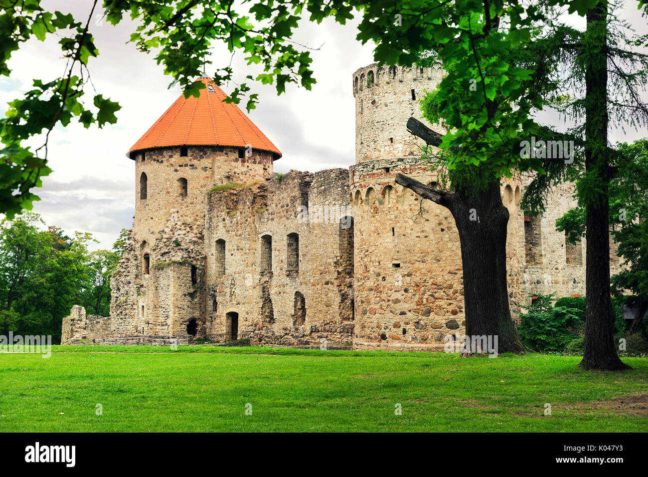 medieval castle in Cesis. Latvia Stock Photo - Alamy