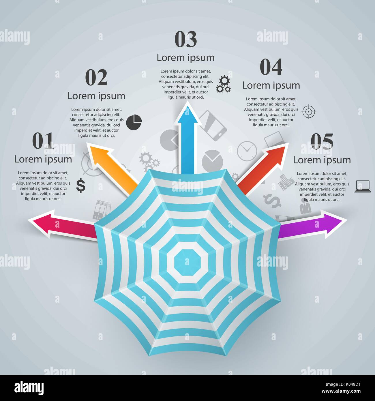 Vector 3d paper umbrella Stock Vector Images - Alamy