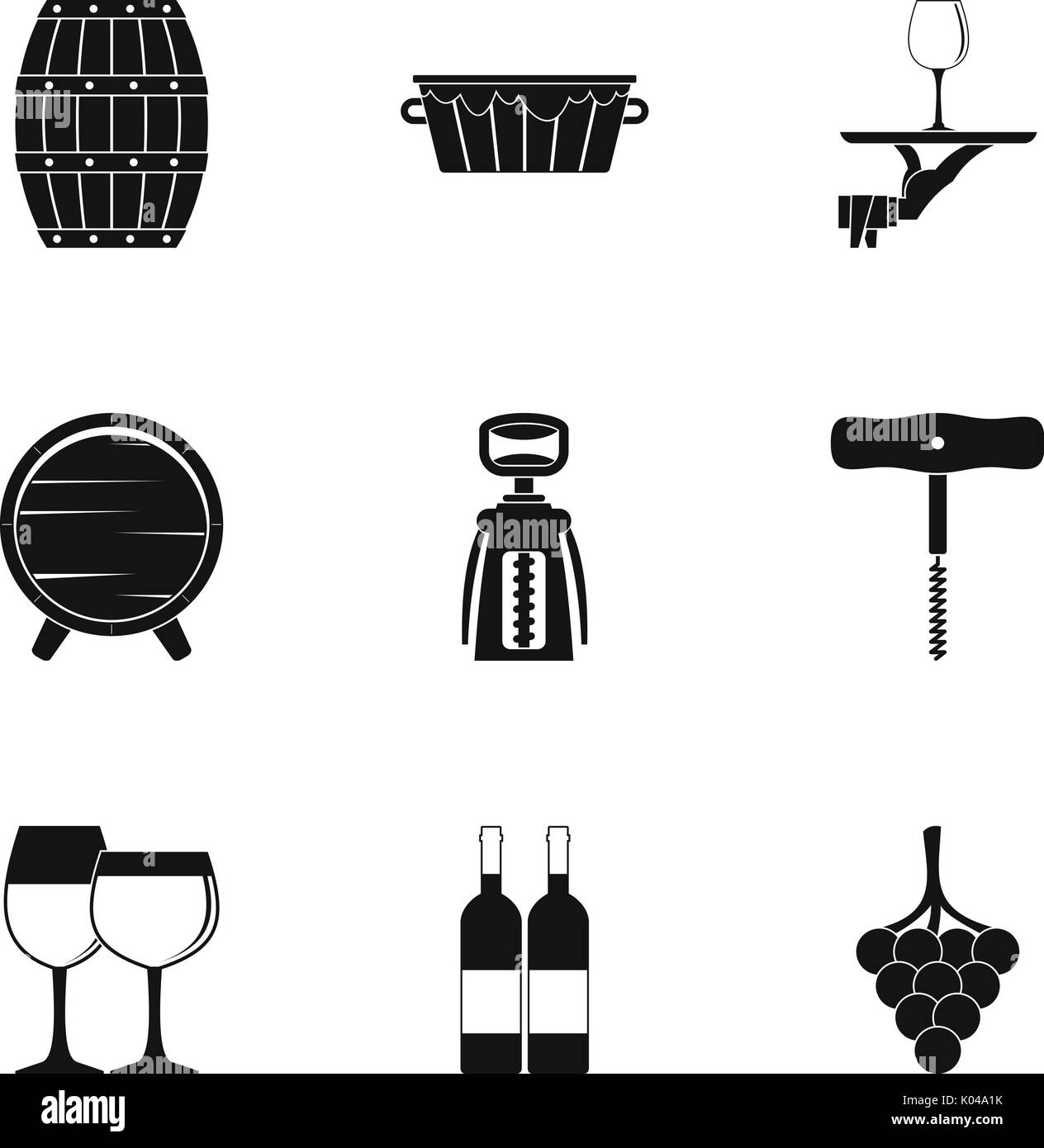 Wine production icon set, simple style Stock Vector Image & Art - Alamy