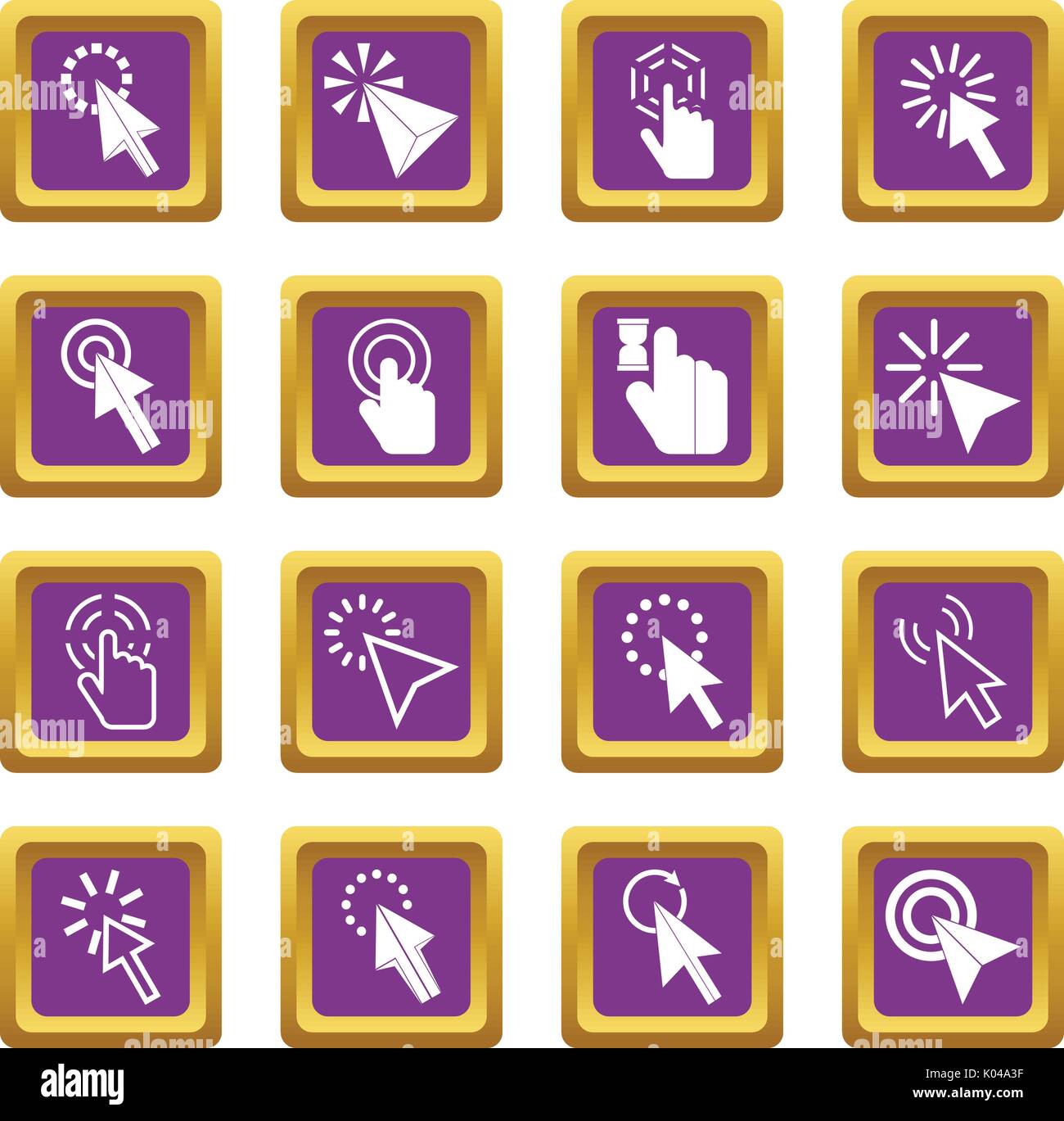Mouse pointer icons set purple Stock Vector Image & Art - Alamy