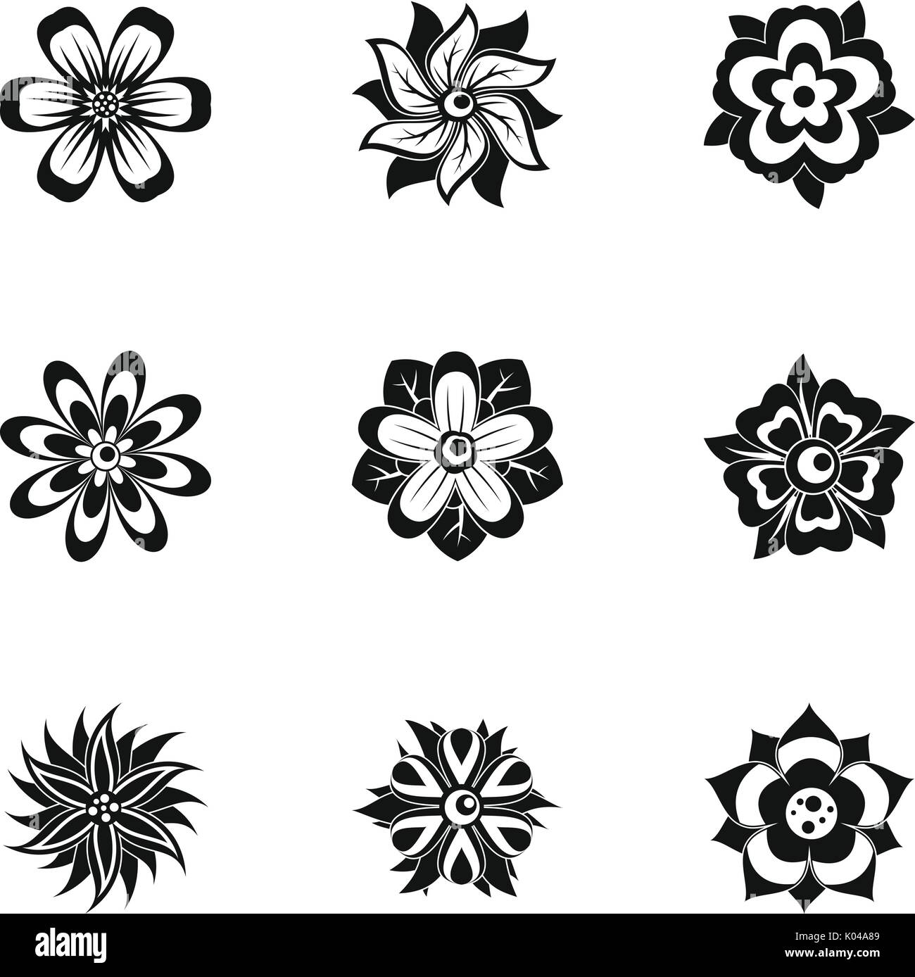 Black flower icon set, simple style Stock Vector Image & Art - Alamy Black flower icon set, simple style Stock Vector Image & Art - Alamy