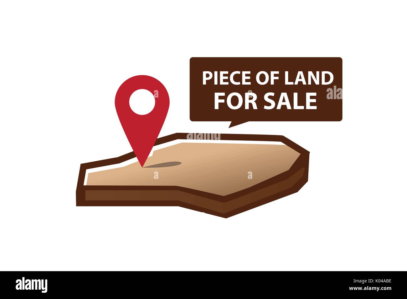 piece of land for sale with pin icon, land illustration, icon design ...