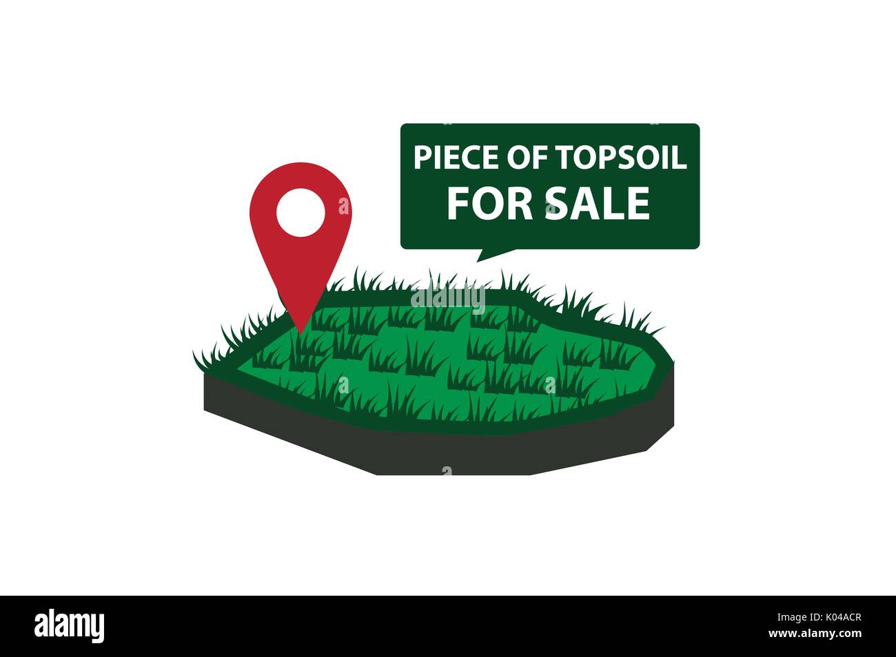 topsoil for sale with pin icon, land illustration, icon design ...
