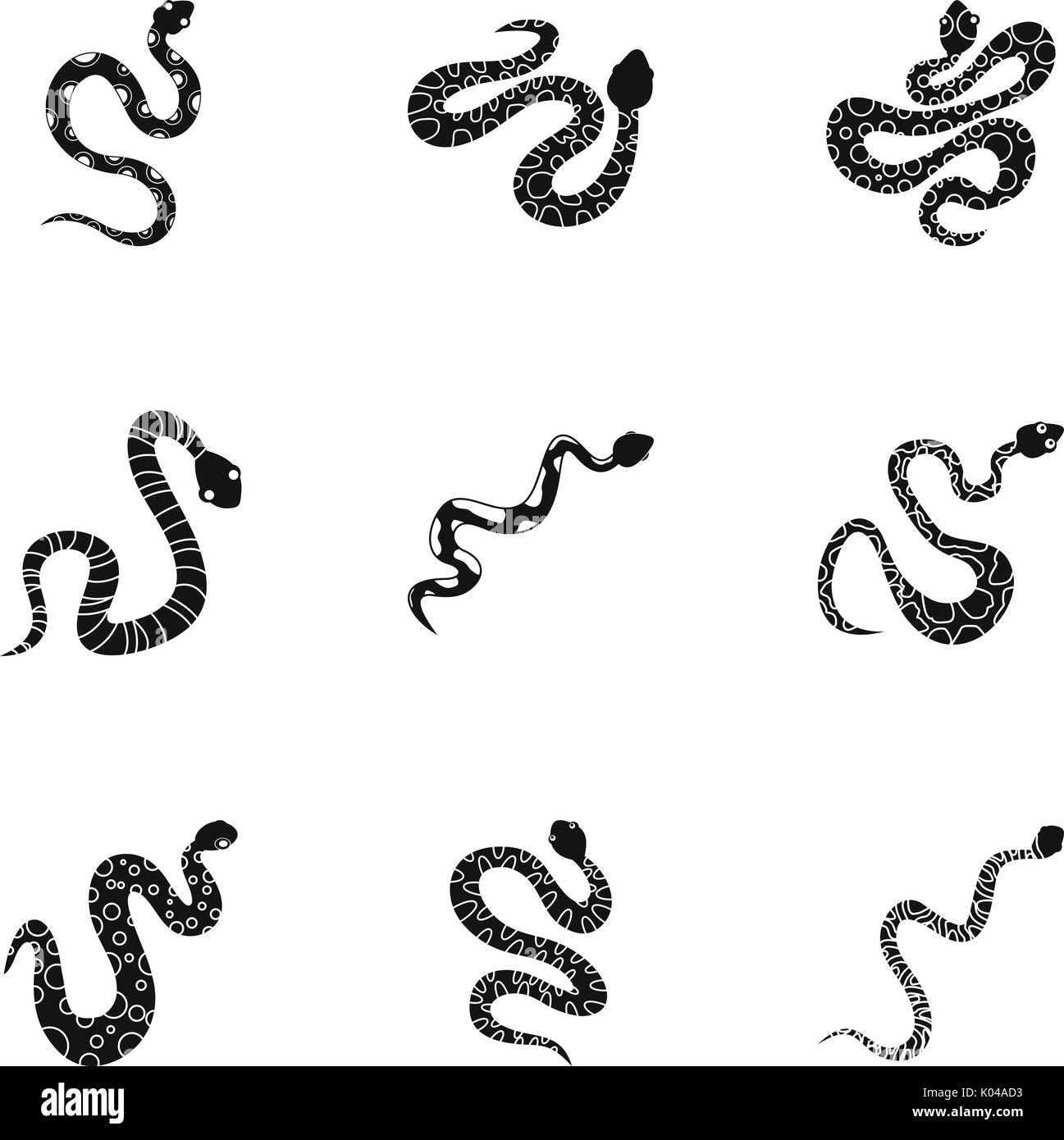 Wild snake icon set, simple style Stock Vector Image & Art - Alamy