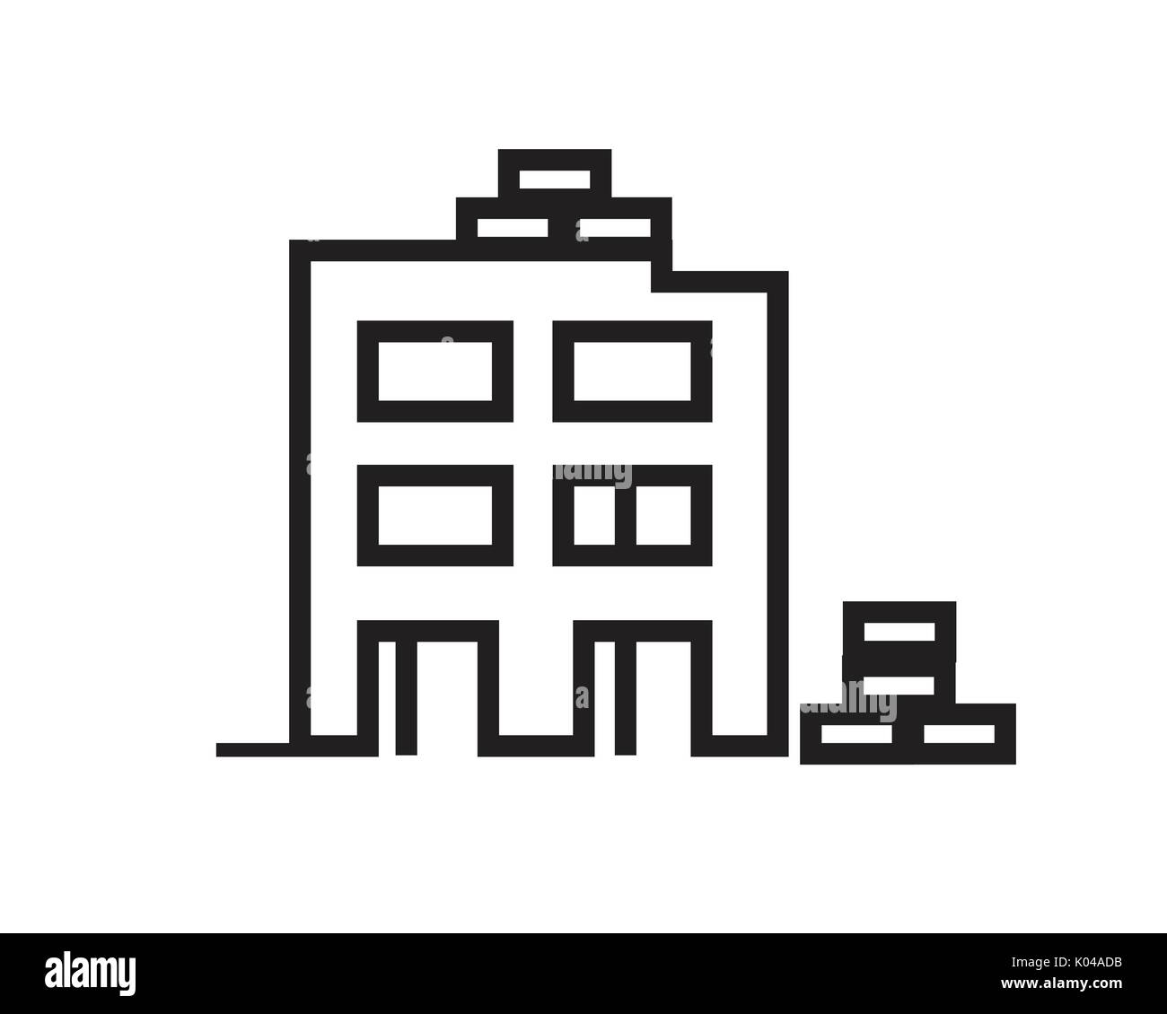 uncompleted building icon, building under construction, icon design ...