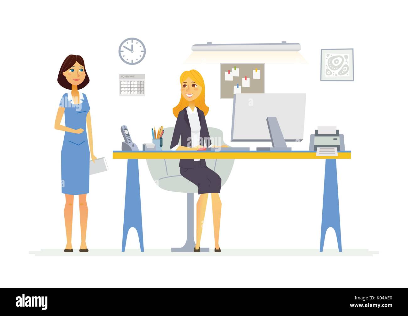 Office Scene - modern vector cartoon business characters illustration ...