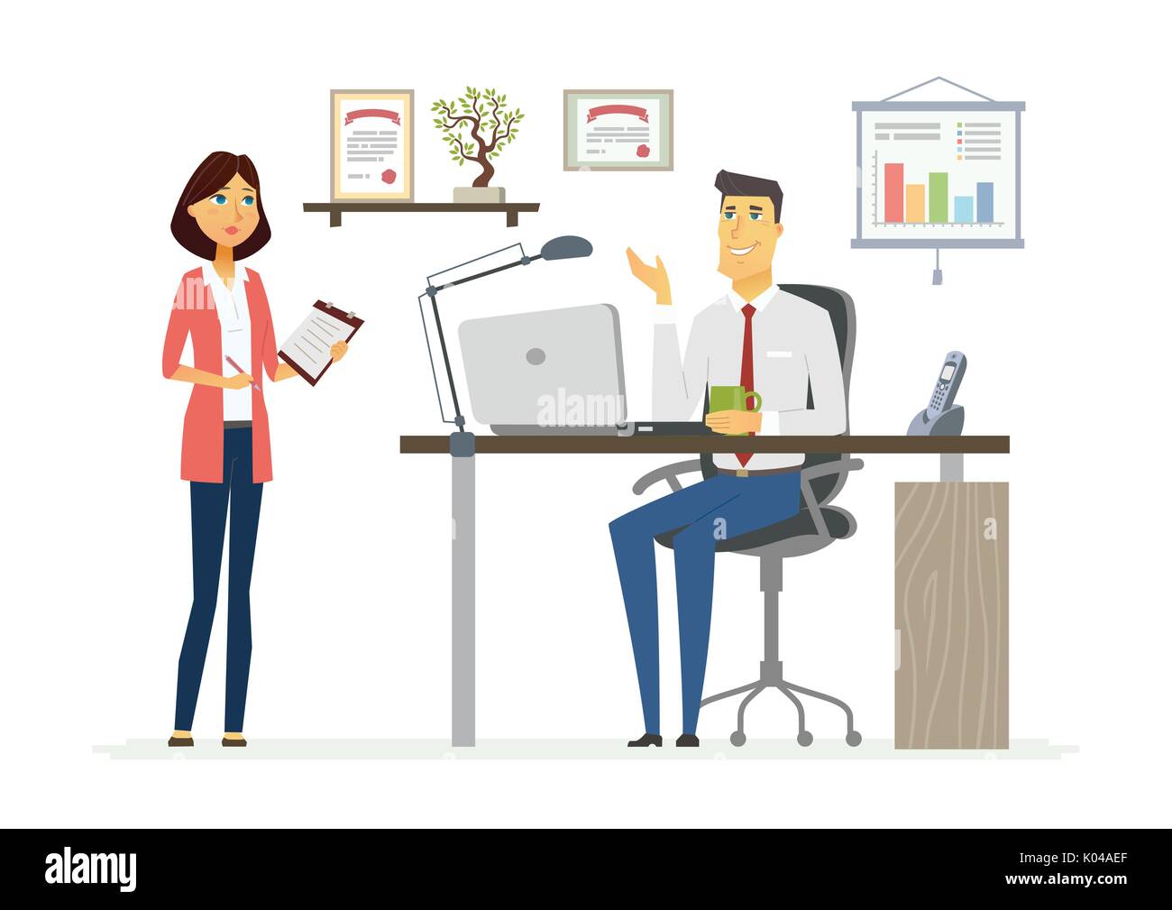 Office Scene - modern vector cartoon business characters illustration ...
