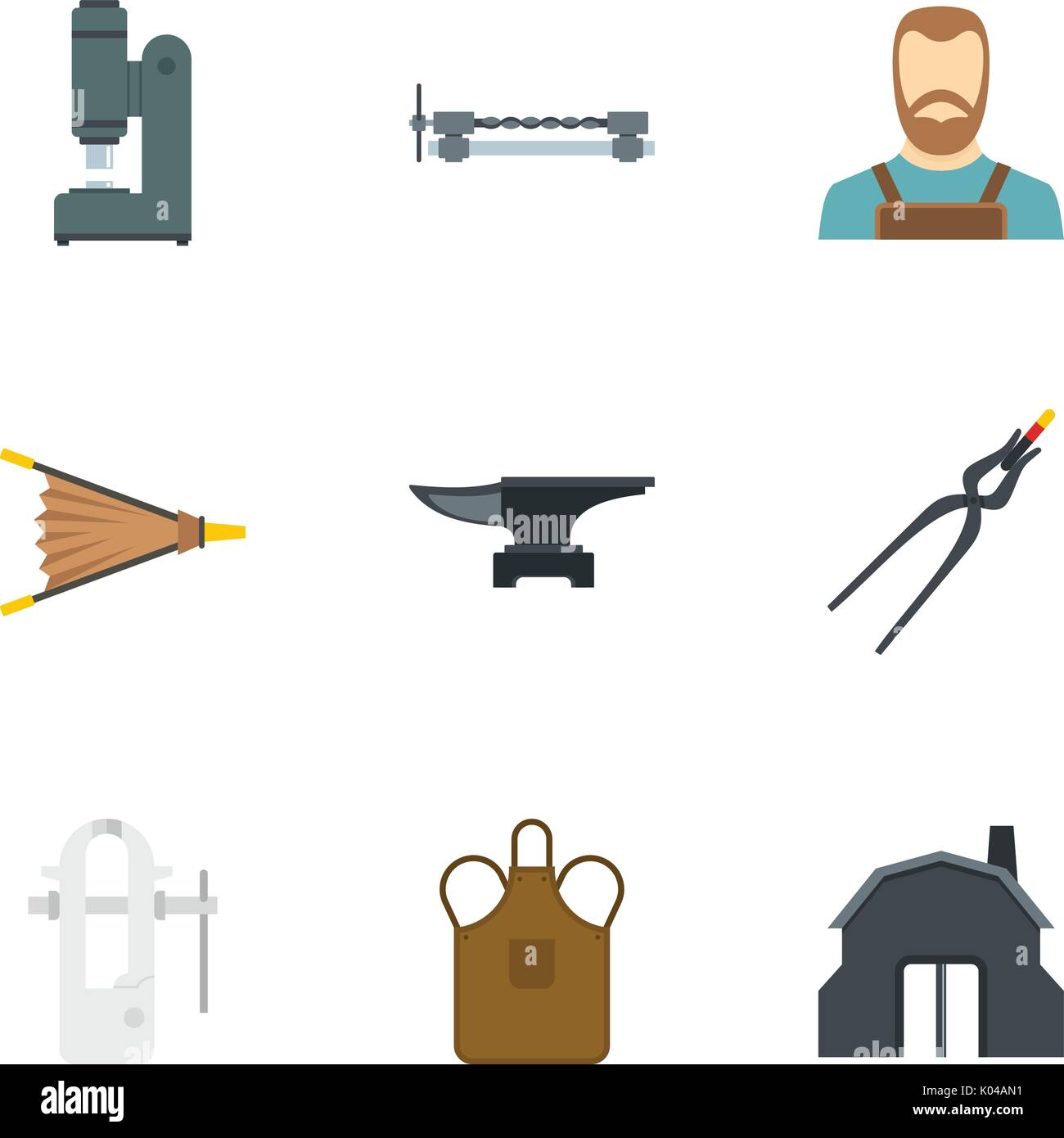 Blacksmith man icon set, flat style Stock Vector Image & Art - Alamy