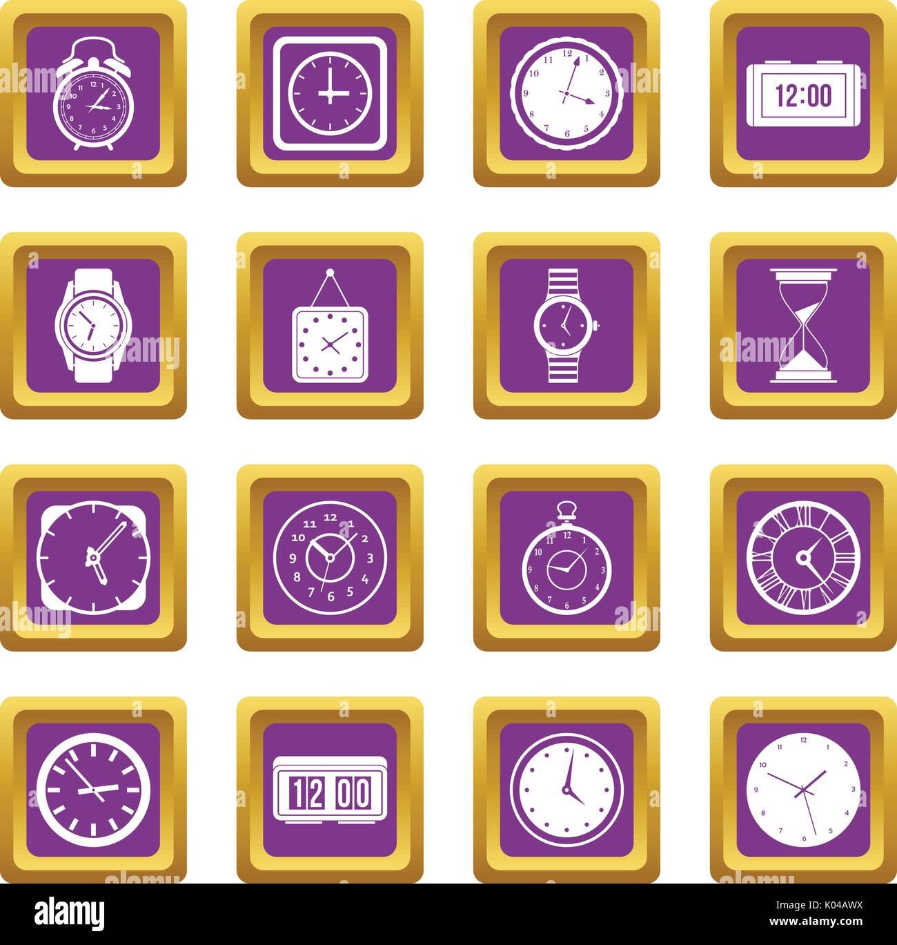 Purple wall clock icon hi-res stock photography and images - Alamy