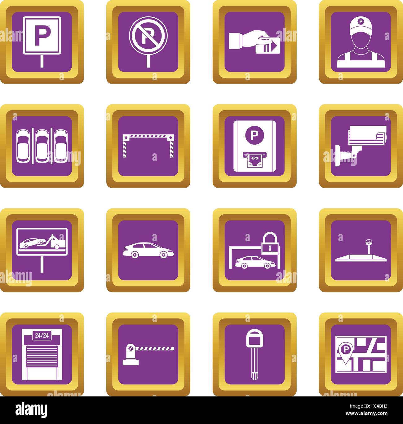 Car parking icons set purple Stock Vector Image & Art - Alamy