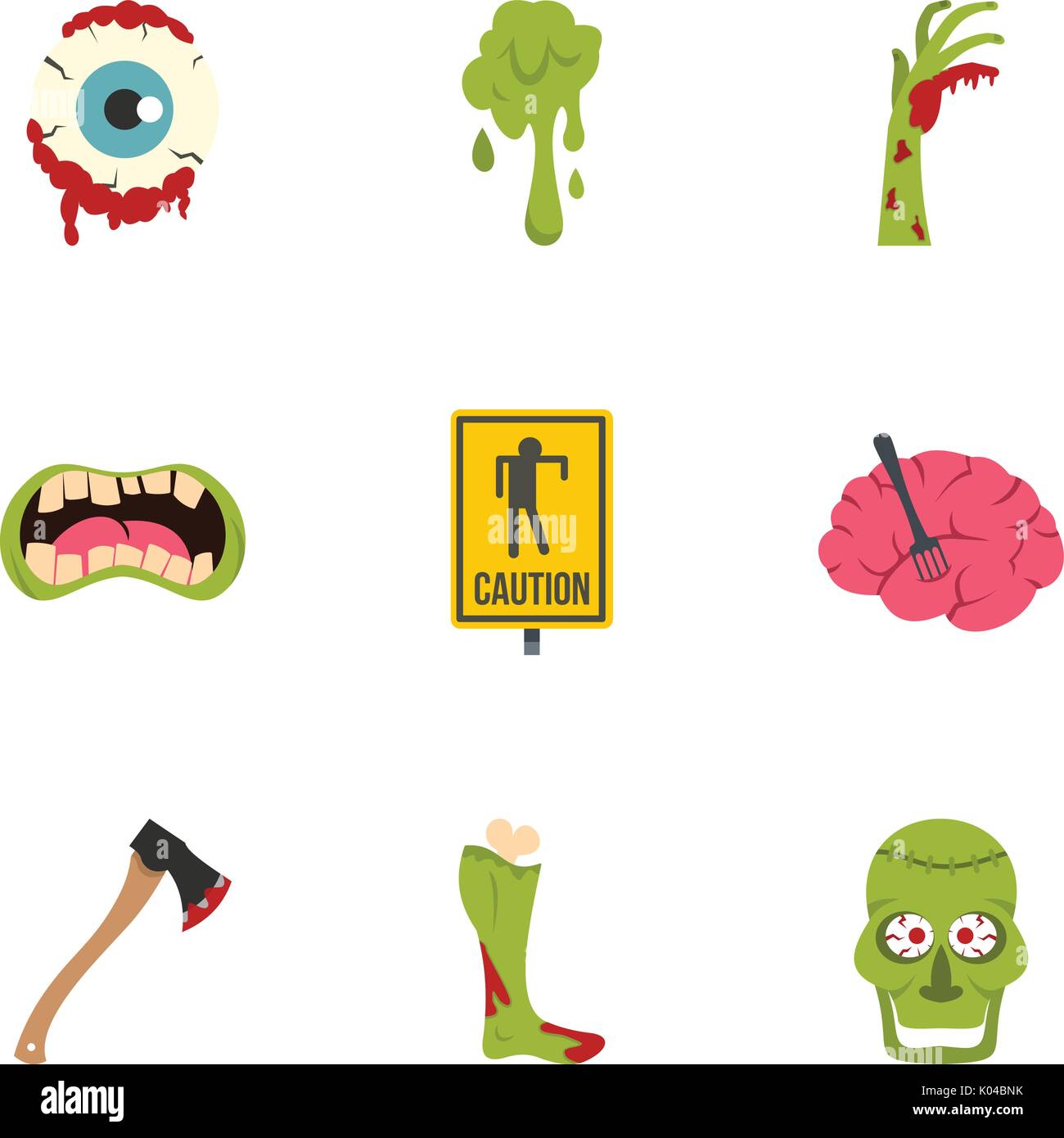Zombie rip icon set, flat style Stock Vector Image & Art - Alamy