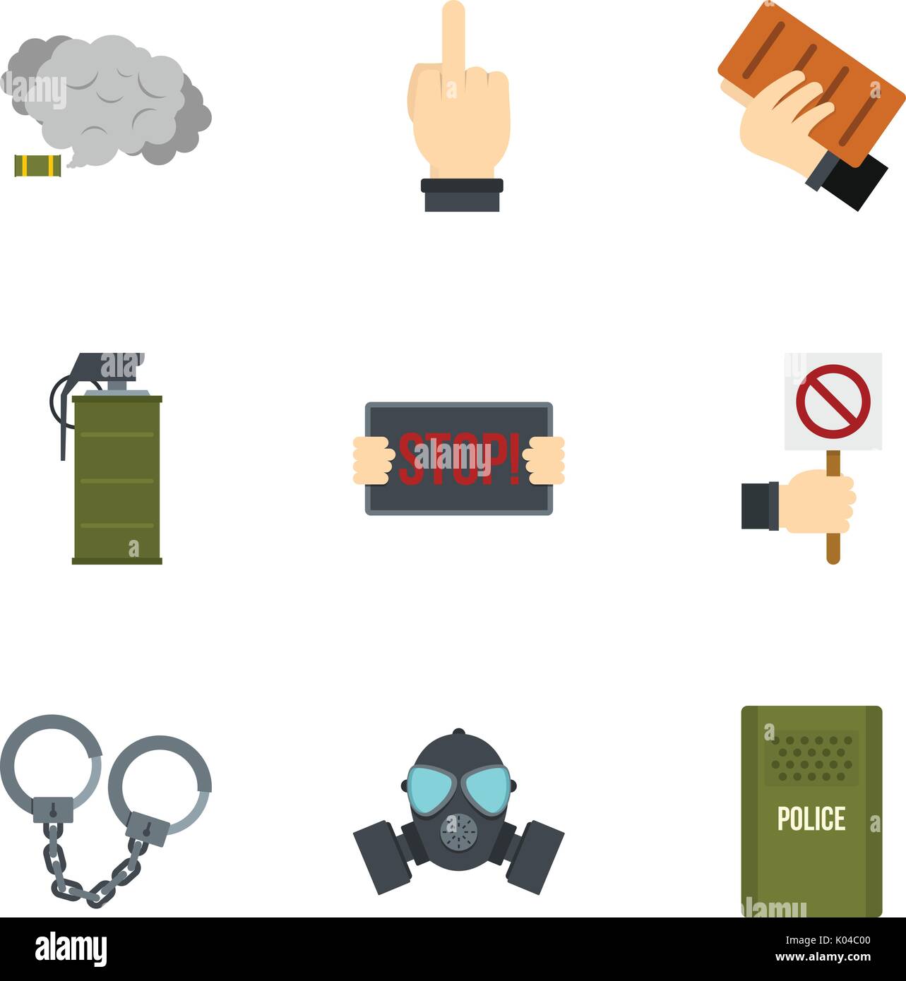 Revolution icon set, flat style Stock Vector Image & Art - Alamy