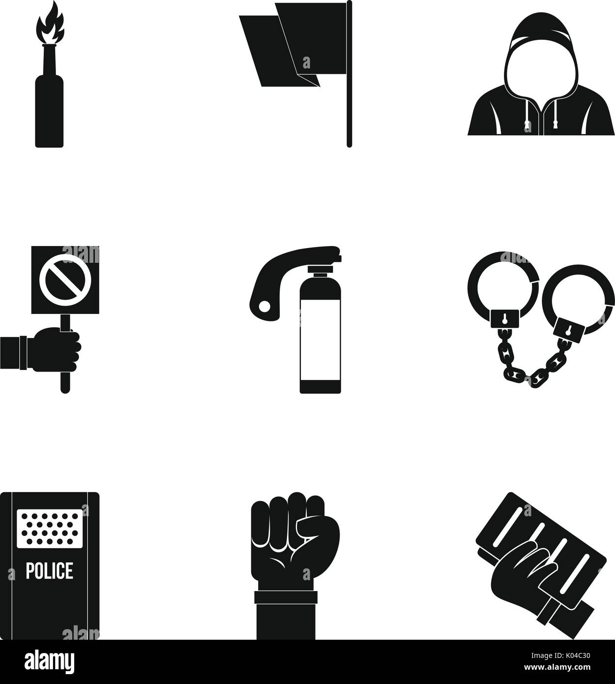 Political revolt icon set, simple style Stock Vector Image & Art - Alamy