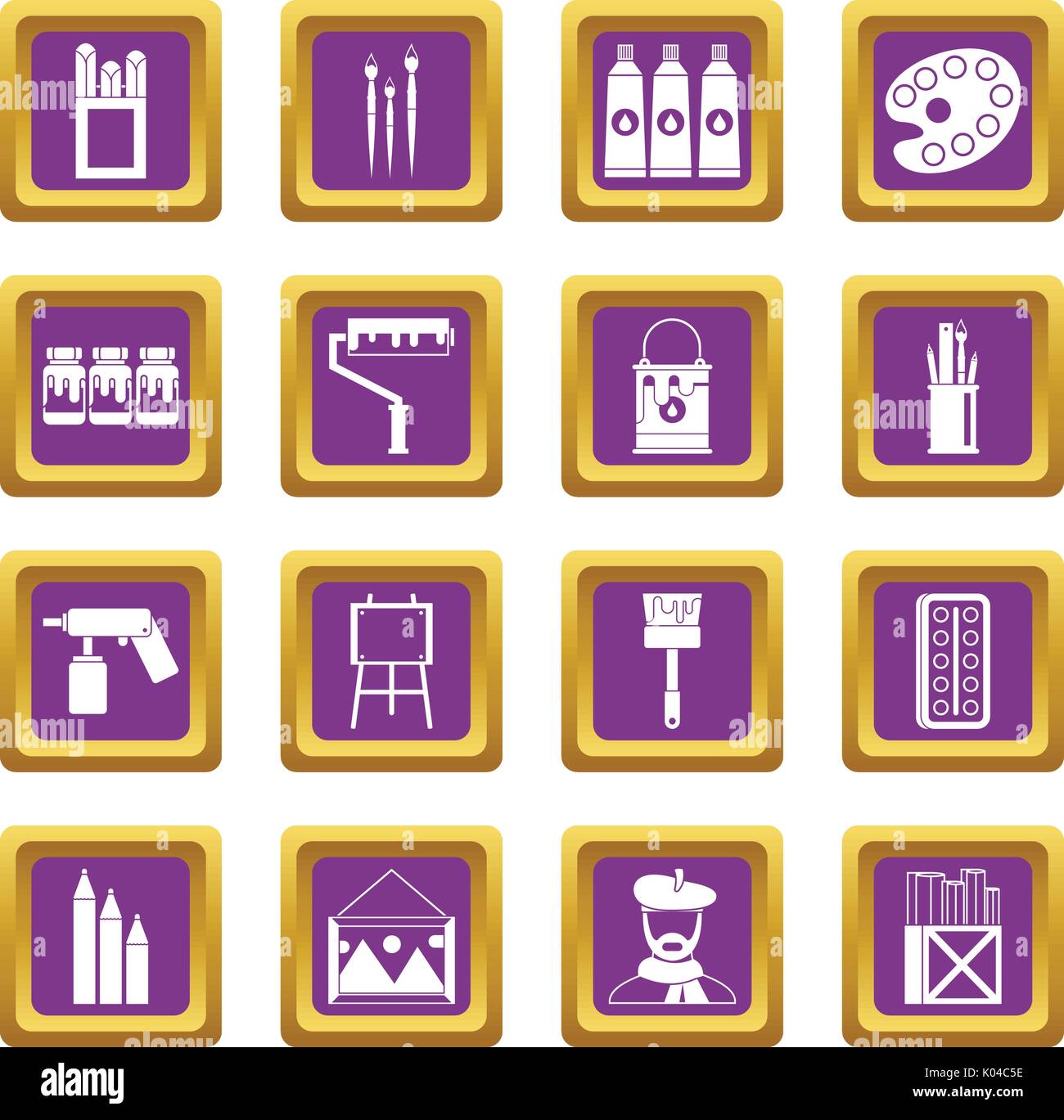 Painting icons set purple Stock Vector Image & Art - Alamy