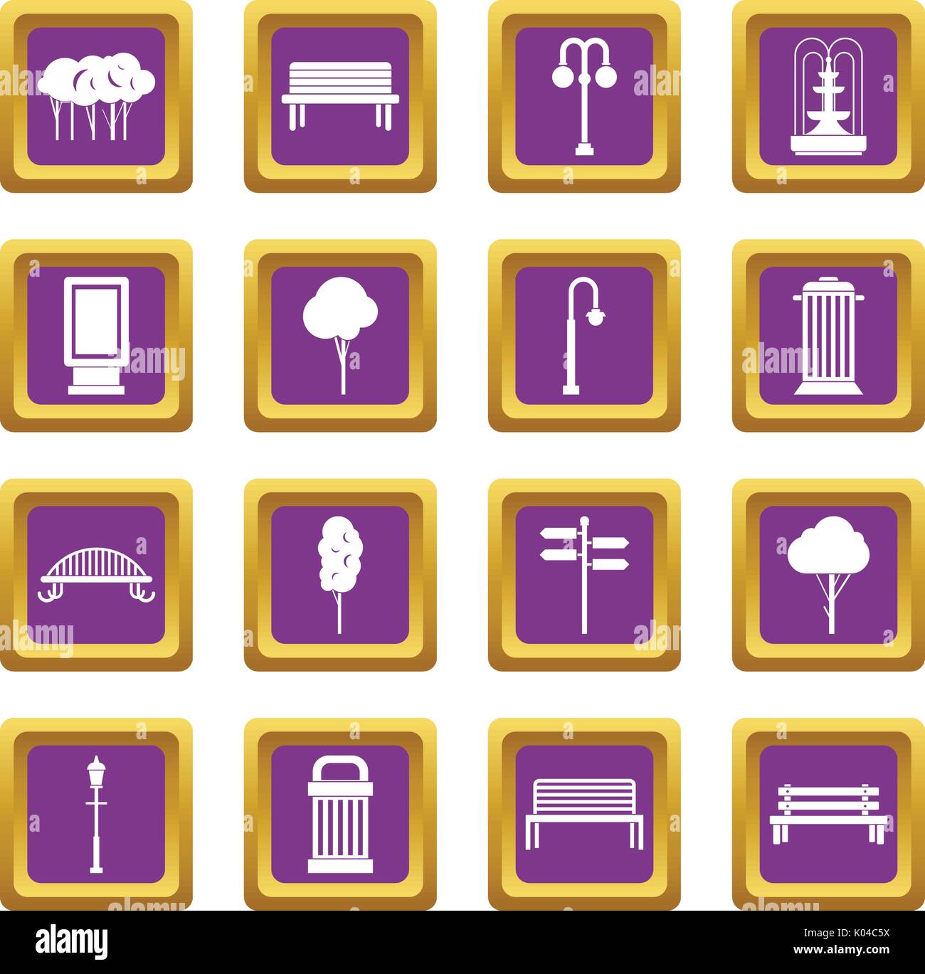 Park icons set purple Stock Vector Image & Art - Alamy