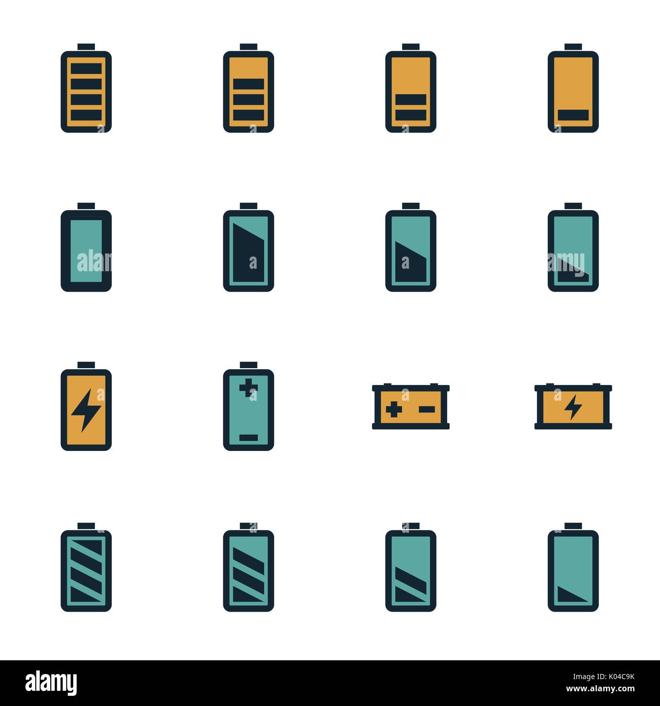 Vector flat battery icons set Stock Vector Image & Art - Alamy