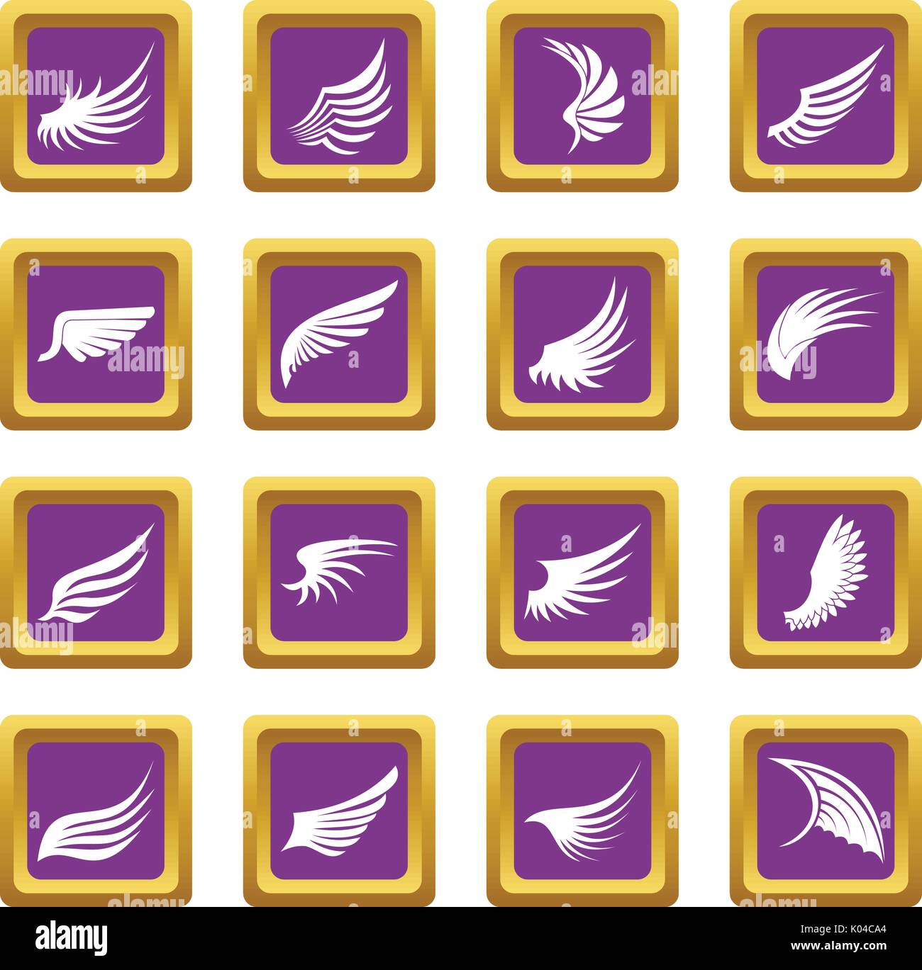 Wing icons set purple Stock Vector Image & Art - Alamy