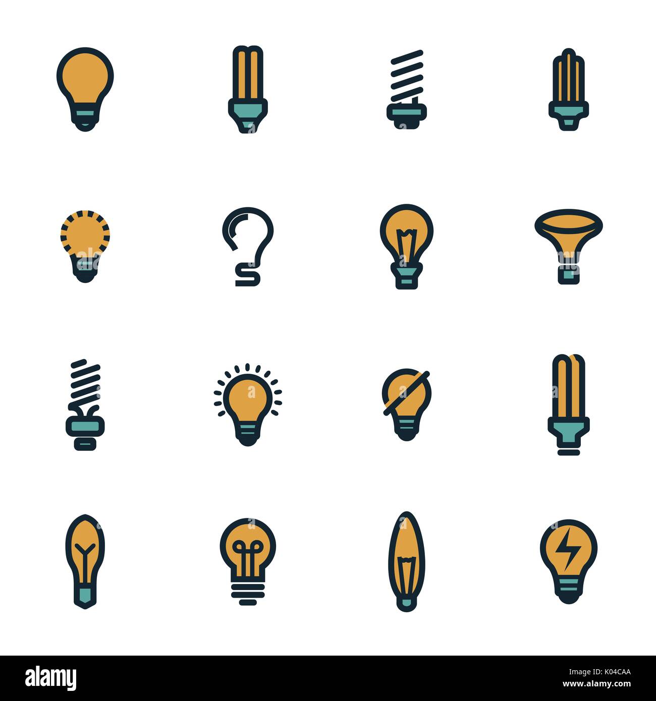 Vector flat bulbs icons set Stock Vector Image & Art - Alamy
