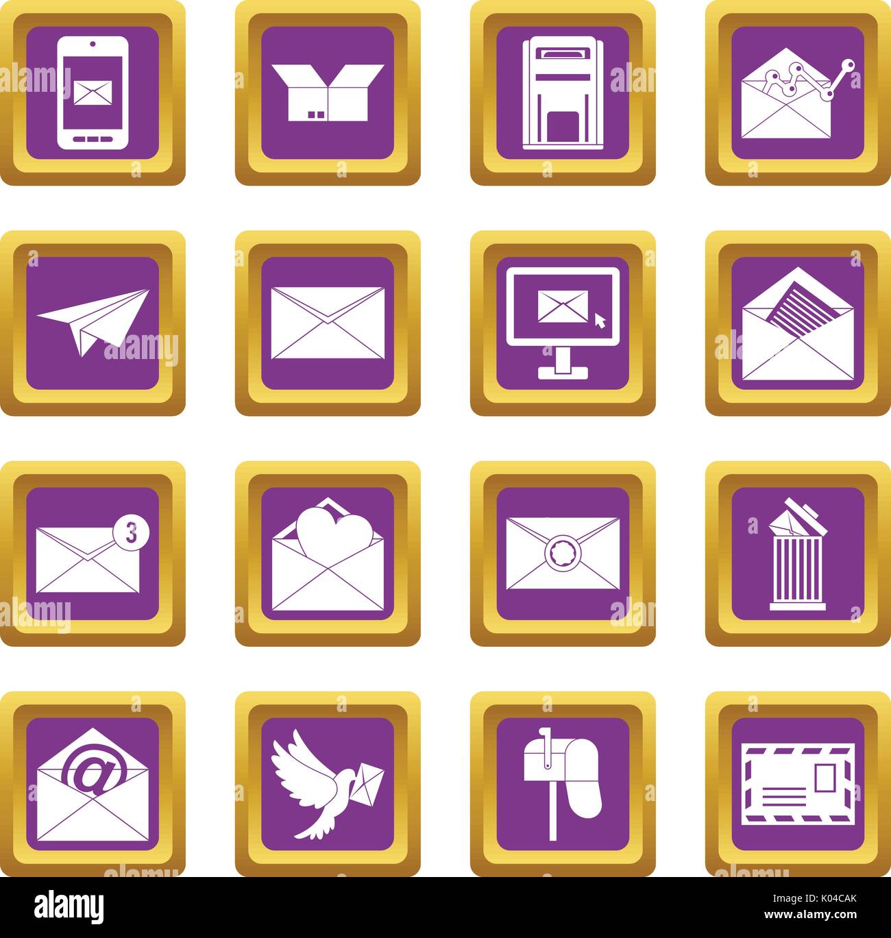 Email icons set purple Stock Vector Image & Art - Alamy