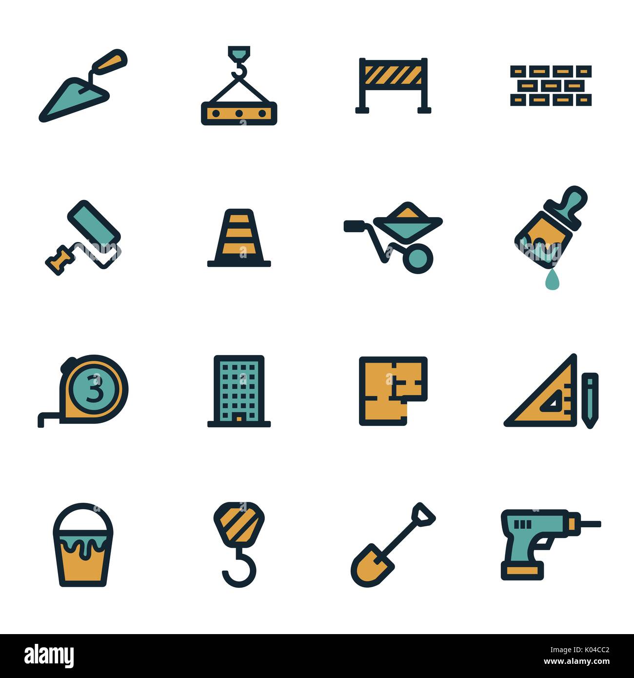 Vector flat construction icons set Stock Vector Image & Art - Alamy
