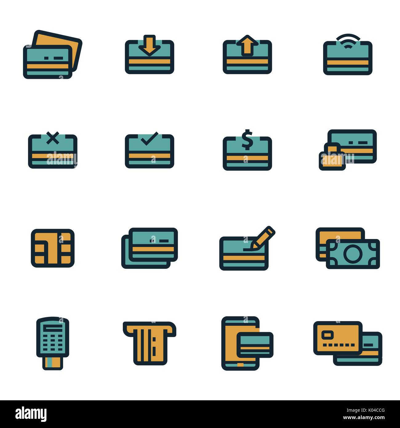 Vector flat credit card icons set Stock Vector Image & Art - Alamy