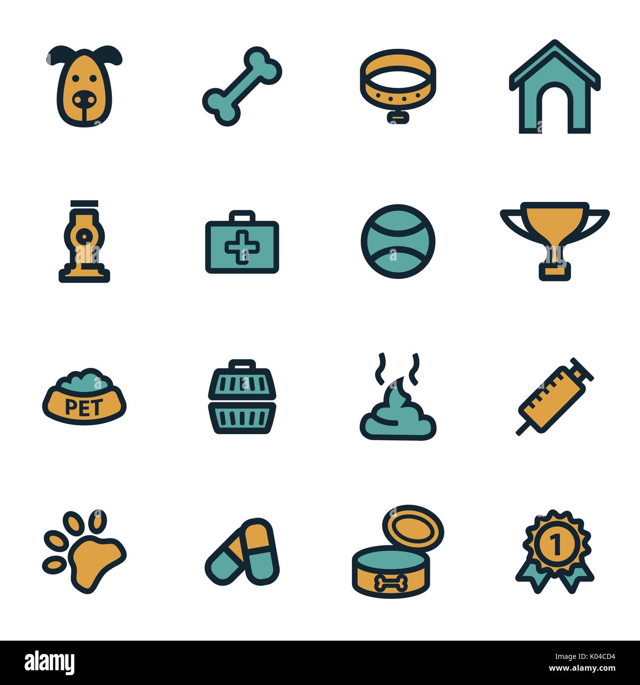 Vector flat dog icons set Stock Vector Image & Art - Alamy