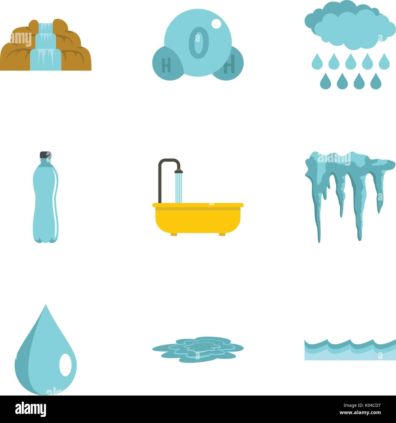 Different water form icon set, flat style Stock Vector Image & Art - Alamy
