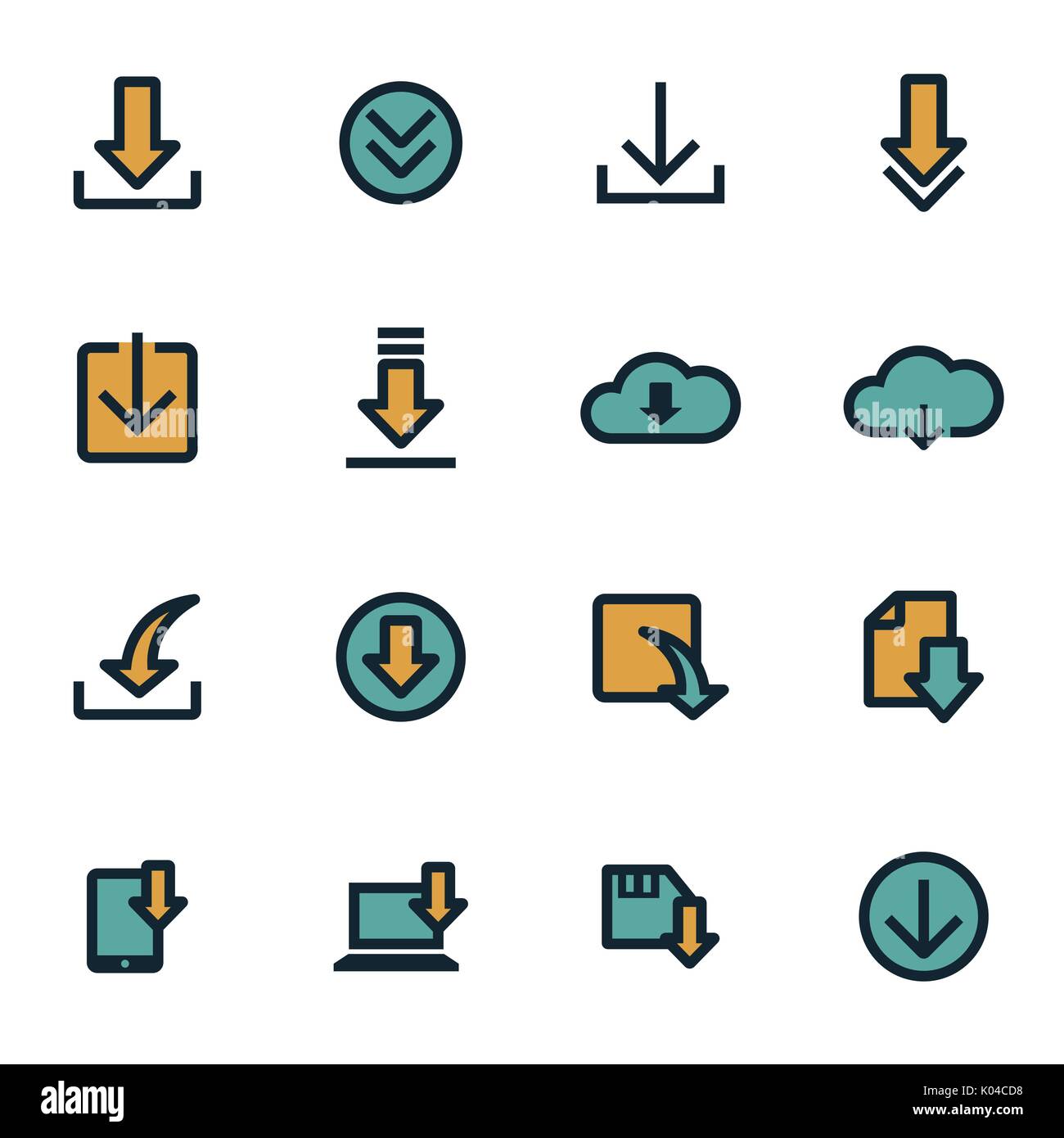 Downloading arrow symbol Stock Vector Images - Alamy