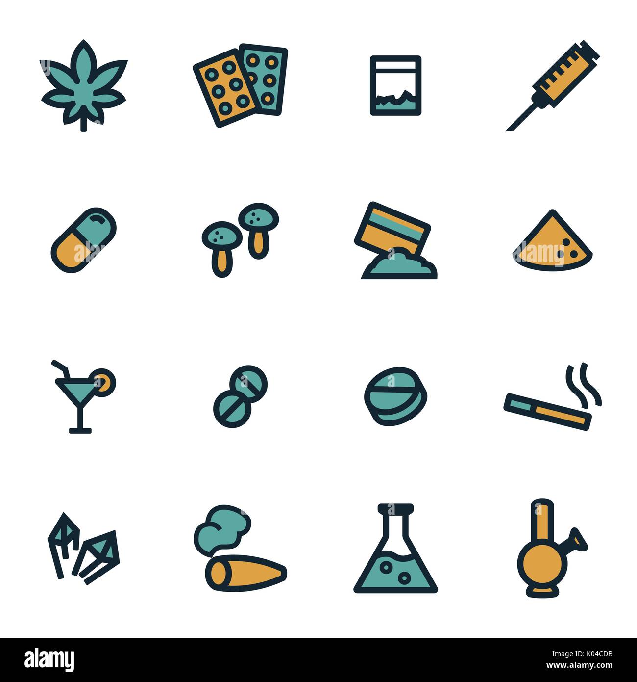 Vector flat drugs icons set Stock Vector Image & Art - Alamy