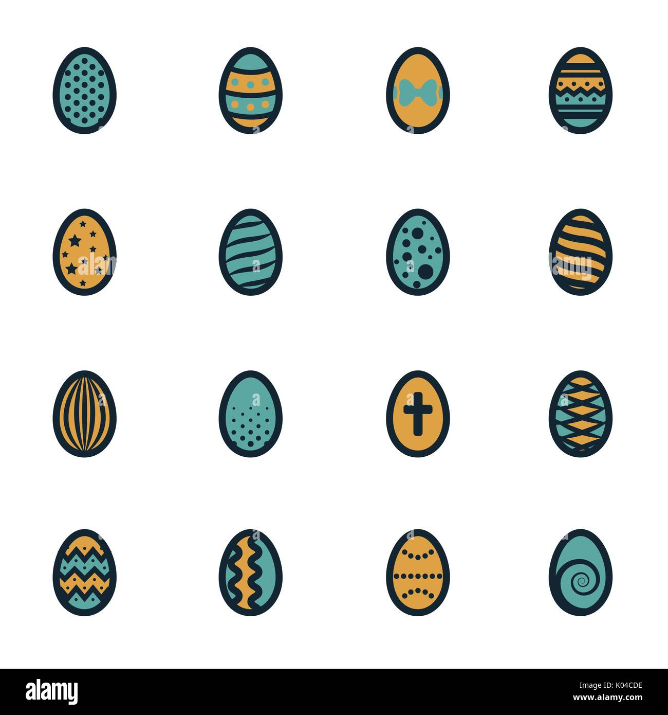 Vector flat easter icons set Stock Vector Image & Art - Alamy