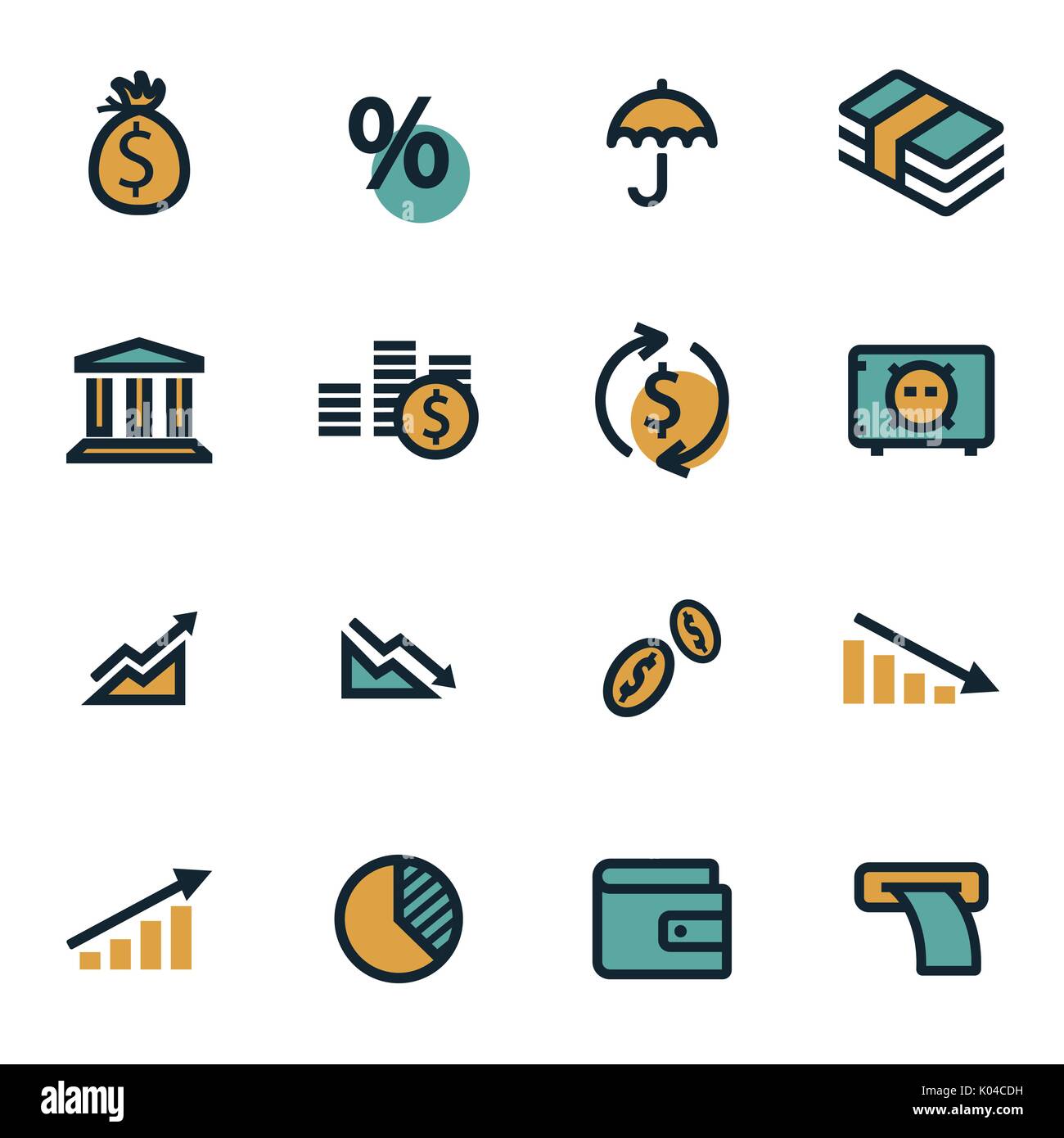 Vector flat economic icons set Stock Vector Image & Art - Alamy