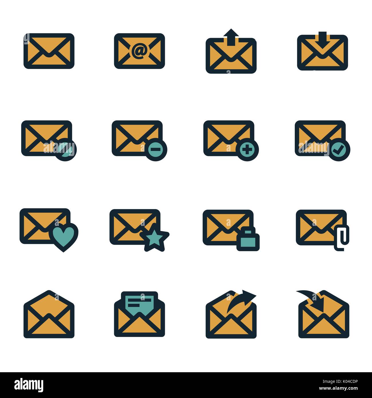 Vector flat email icons set Stock Vector Image & Art - Alamy