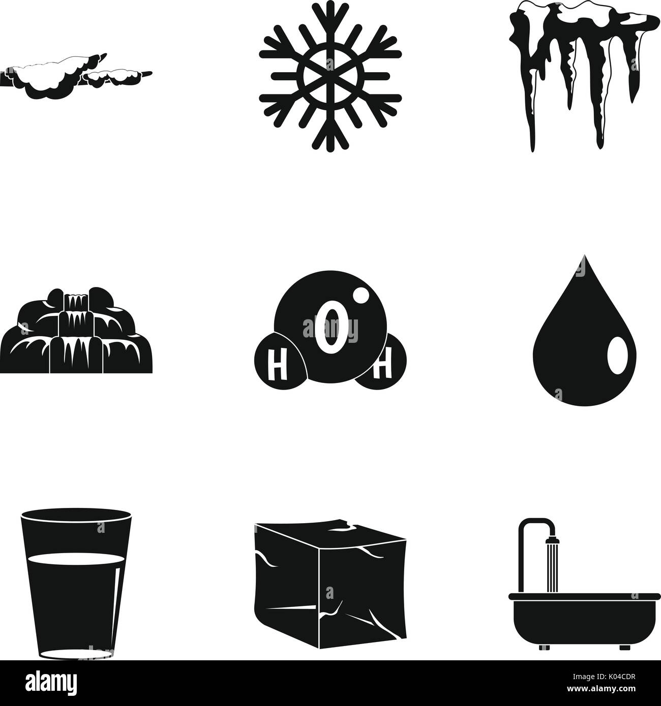 Natural water form icon set, simple style Stock Vector Image & Art - Alamy