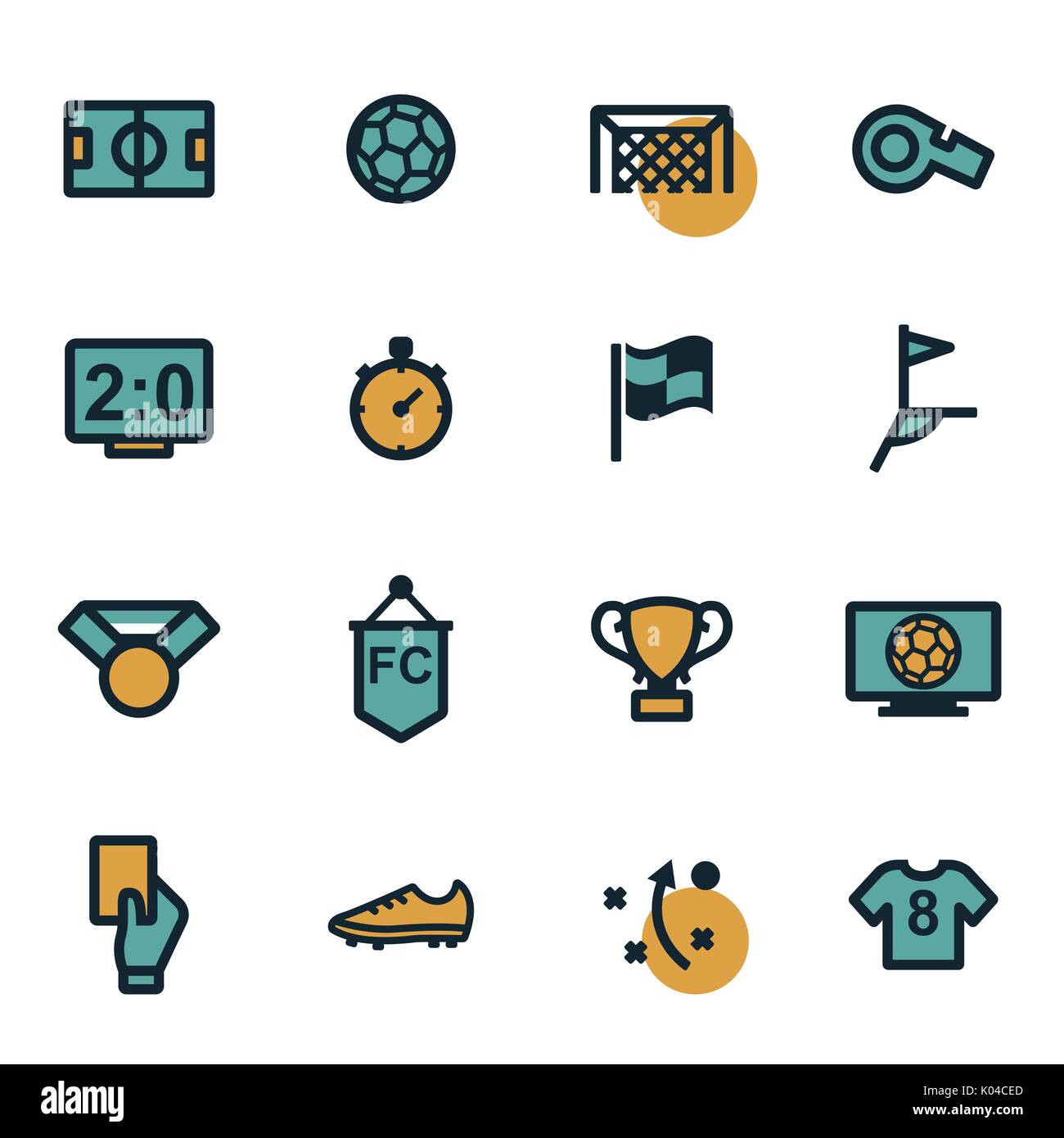 Vector flat football icons set Stock Vector Image & Art - Alamy
