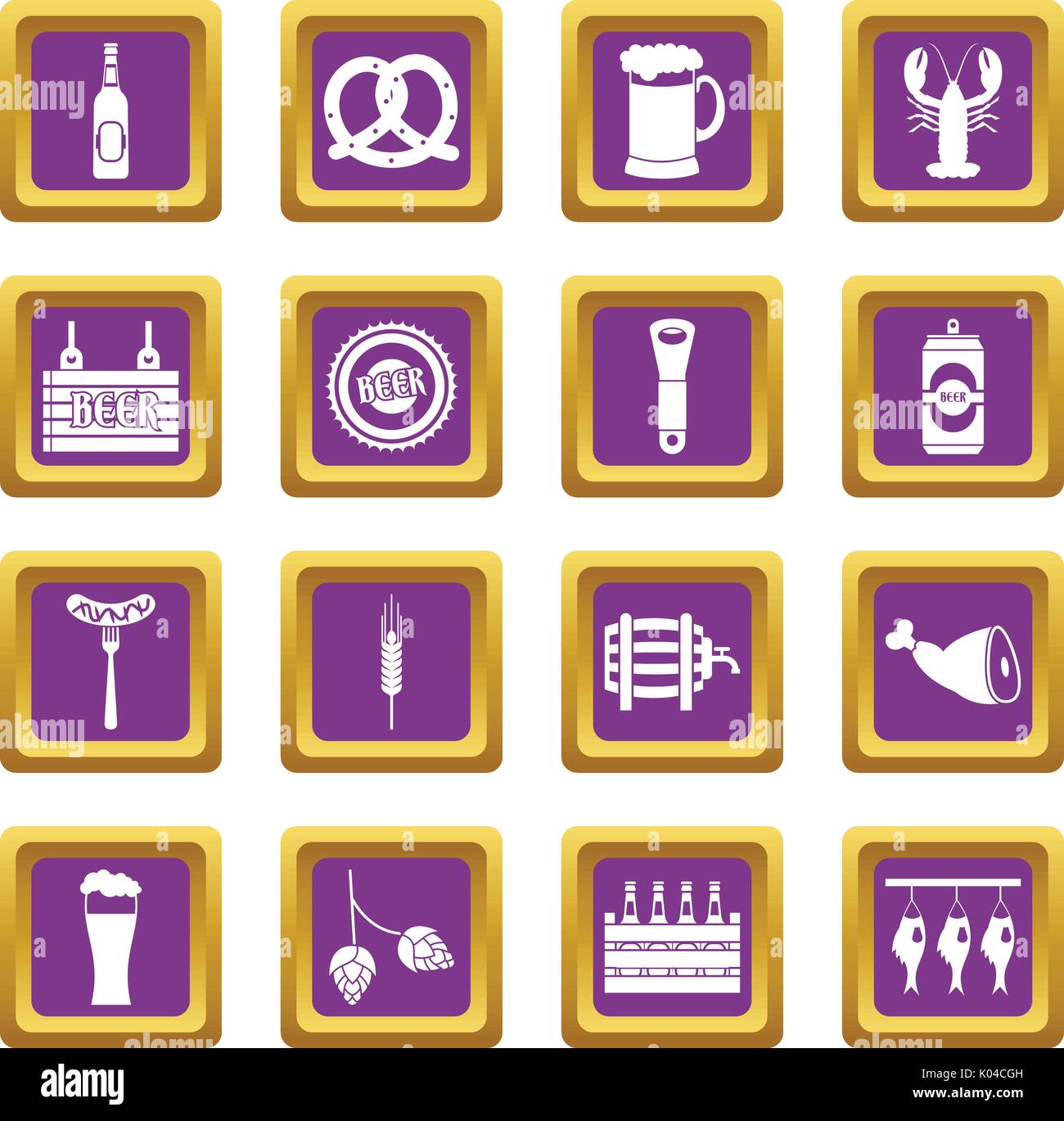 Beer icons set purple Stock Vector Image & Art - Alamy