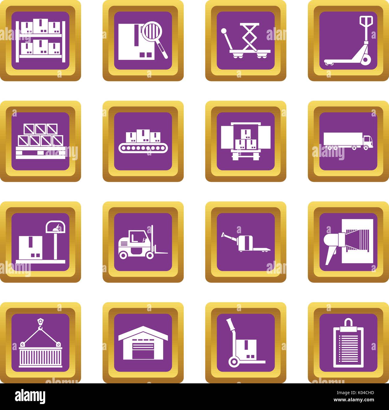 Logistic icons set purple Stock Vector Image & Art - Alamy