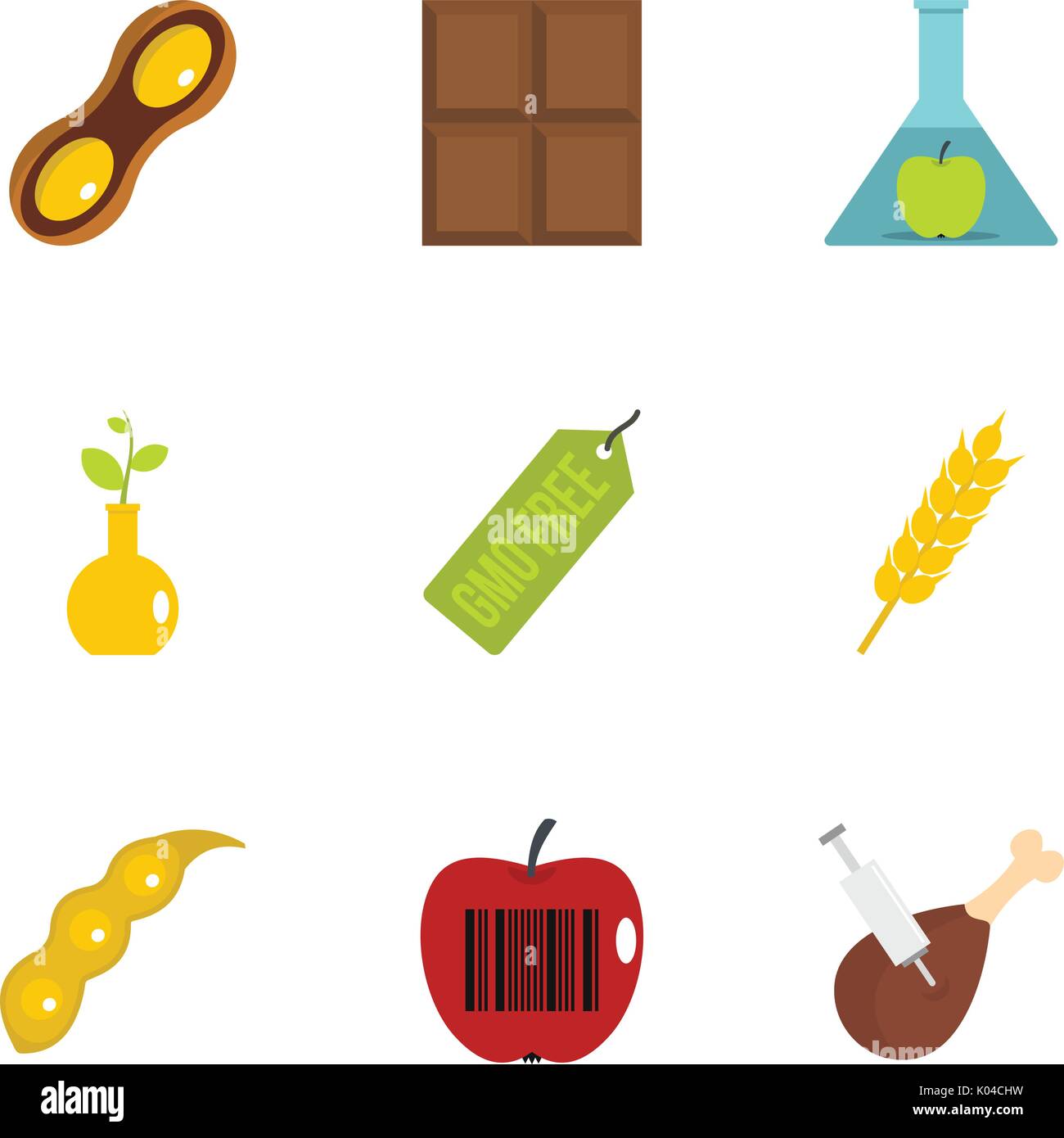 Biotechnology icon set, flat style Stock Vector Image & Art - Alamy