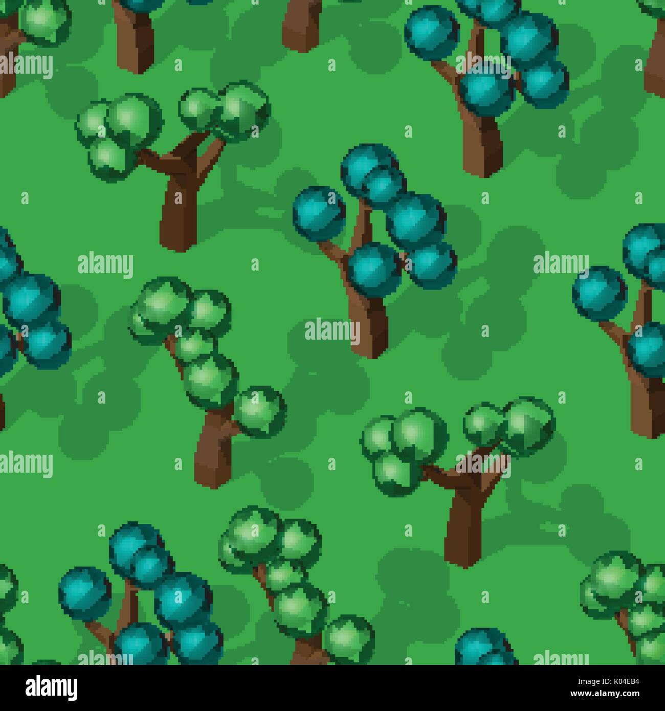 Seamless pattern with isometric trees Stock Vector Image & Art - Alamy