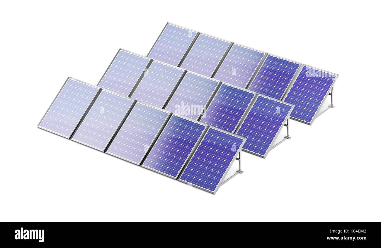 Group of solar panels on white background Stock Photo - Alamy