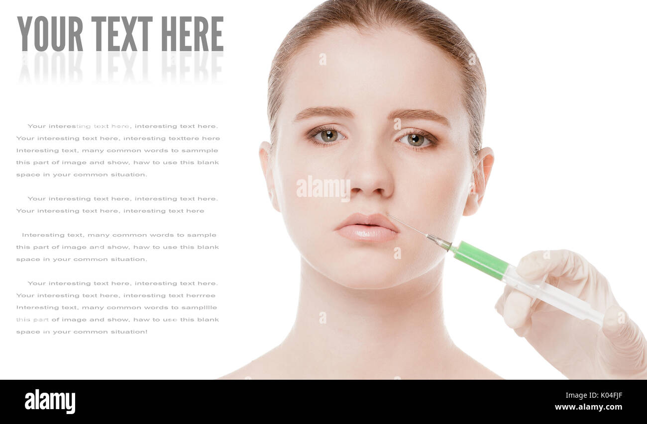 Cosmetic botox injection in face Stock Photo - Alamy