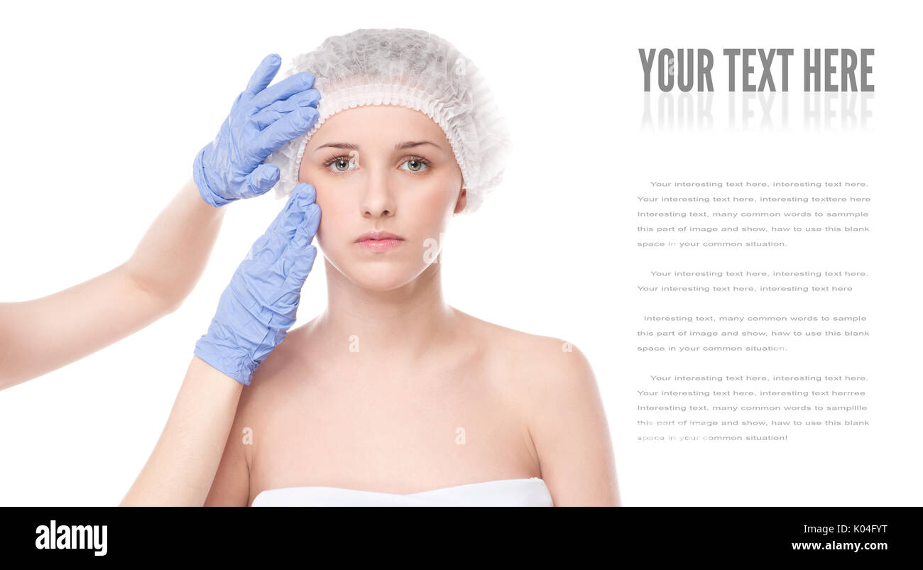 Medical face examination of beautiful woman Stock Photo - Alamy