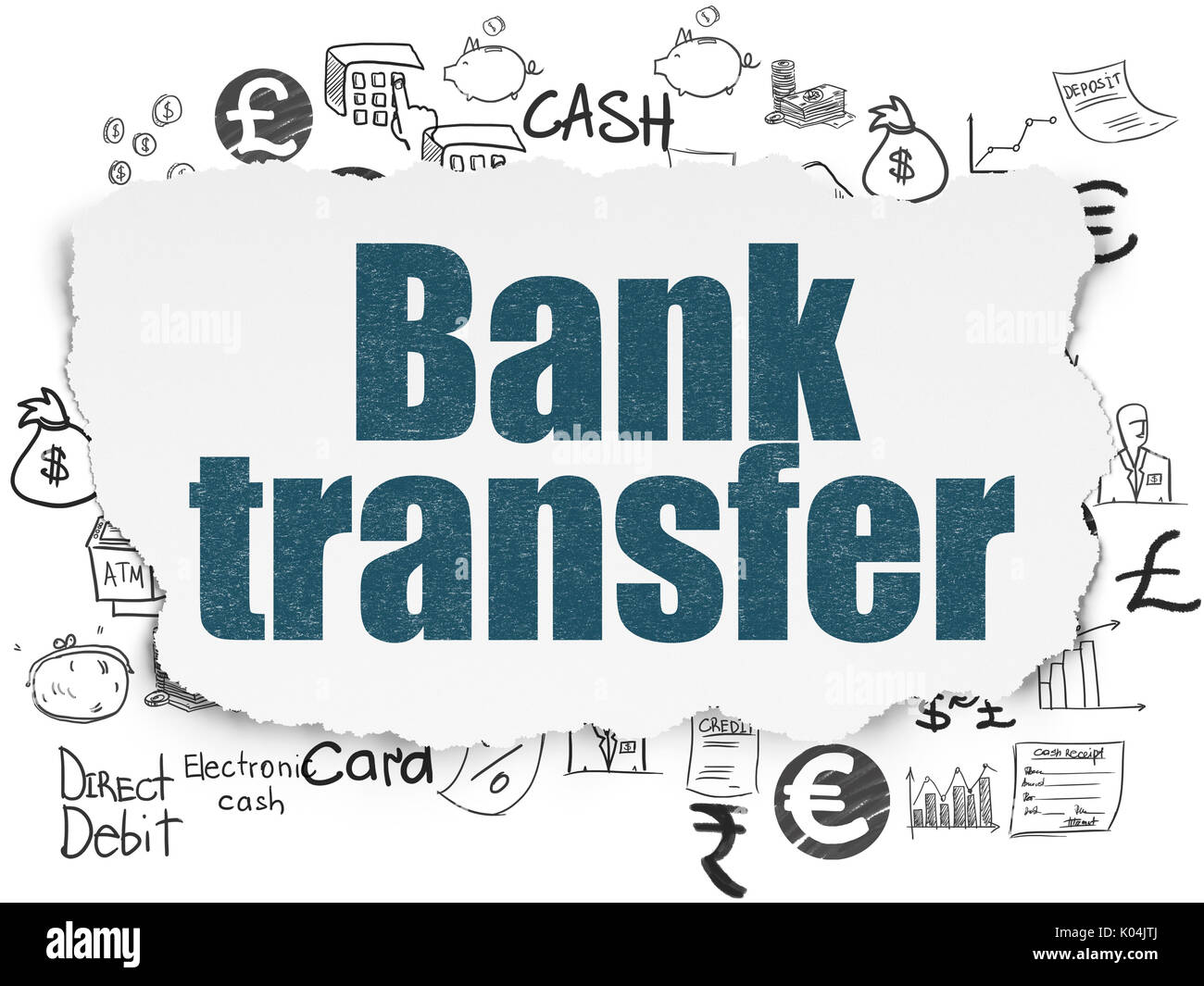 Money concept: Bank Transfer on Torn Paper background Stock Photo - Alamy