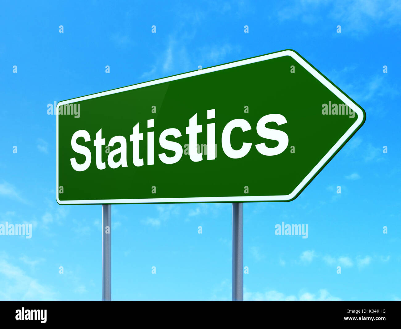 Business concept: Statistics on road sign background Stock Photo - Alamy