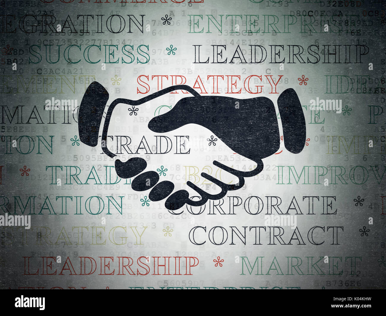 Business concept: Handshake on Digital Data Paper background Stock Photo - Alamy