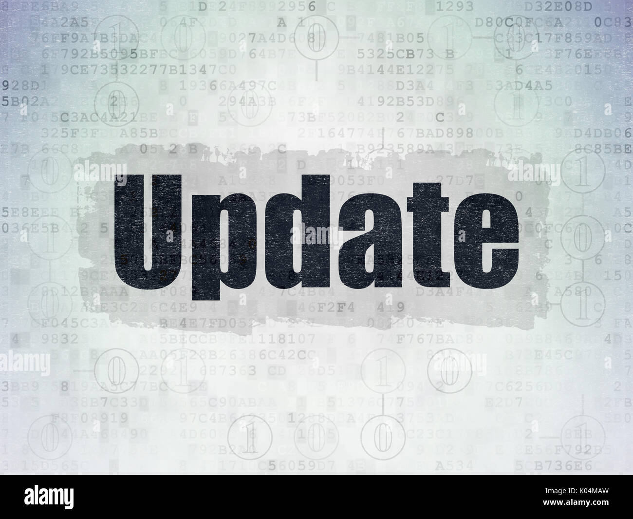 Web development concept: Update on Digital Data Paper background Stock ...